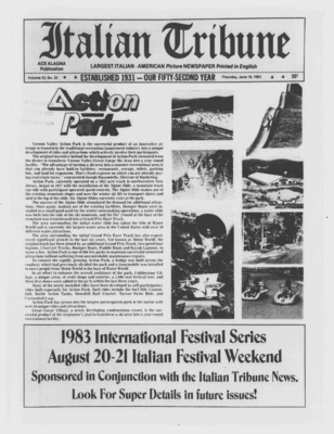"Italian Tribune, June 16, 1983" by Italian Tribune Editorial Board